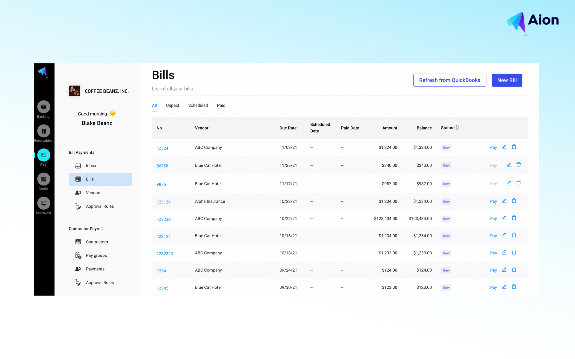 Connect Aion with QuickBooks Online | Intuit