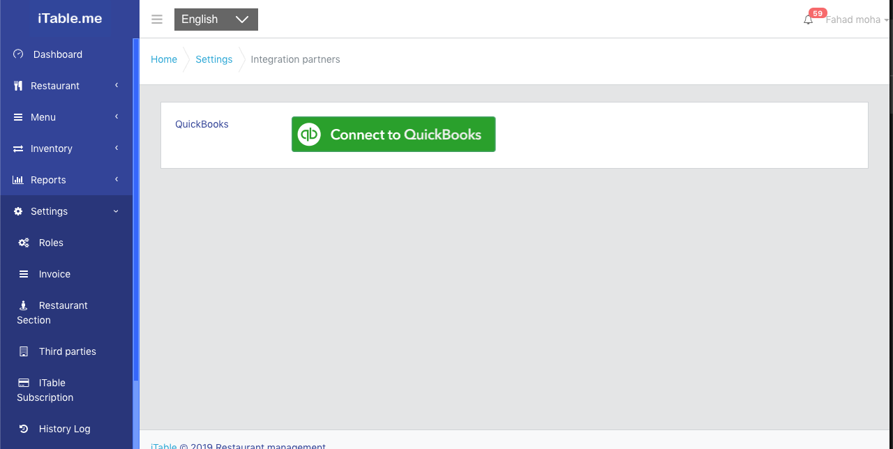 Connect iTable with QuickBooks Online | Intuit